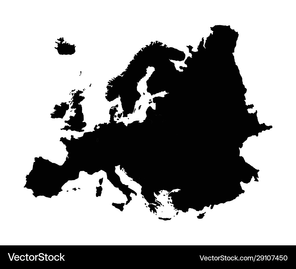 Europe ma silhouette eu map Royalty Free Vector Image