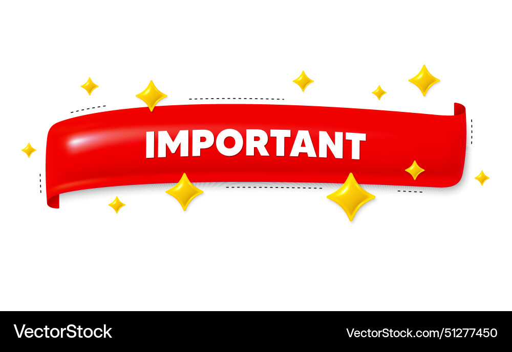 Important message information notice sign red Vector Image
