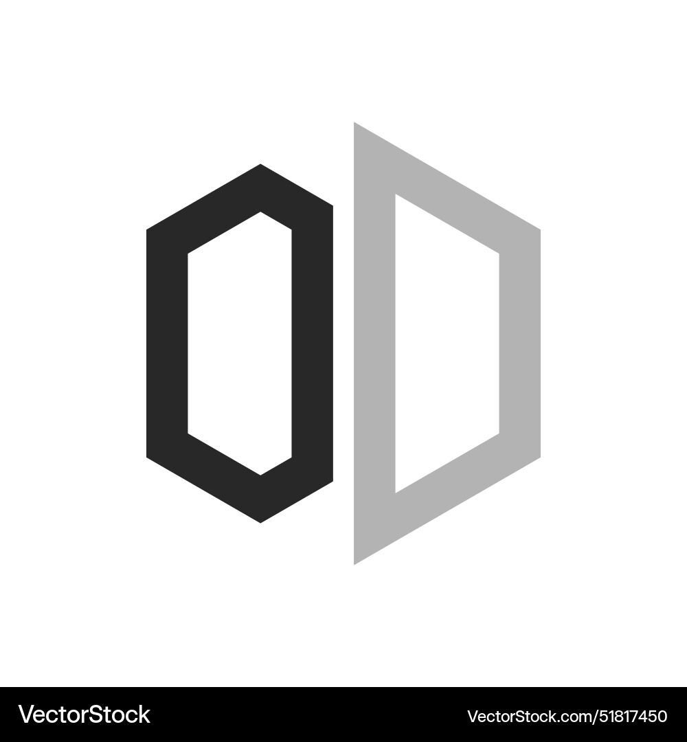Modern unique hexagon letter od logo design Vector Image
