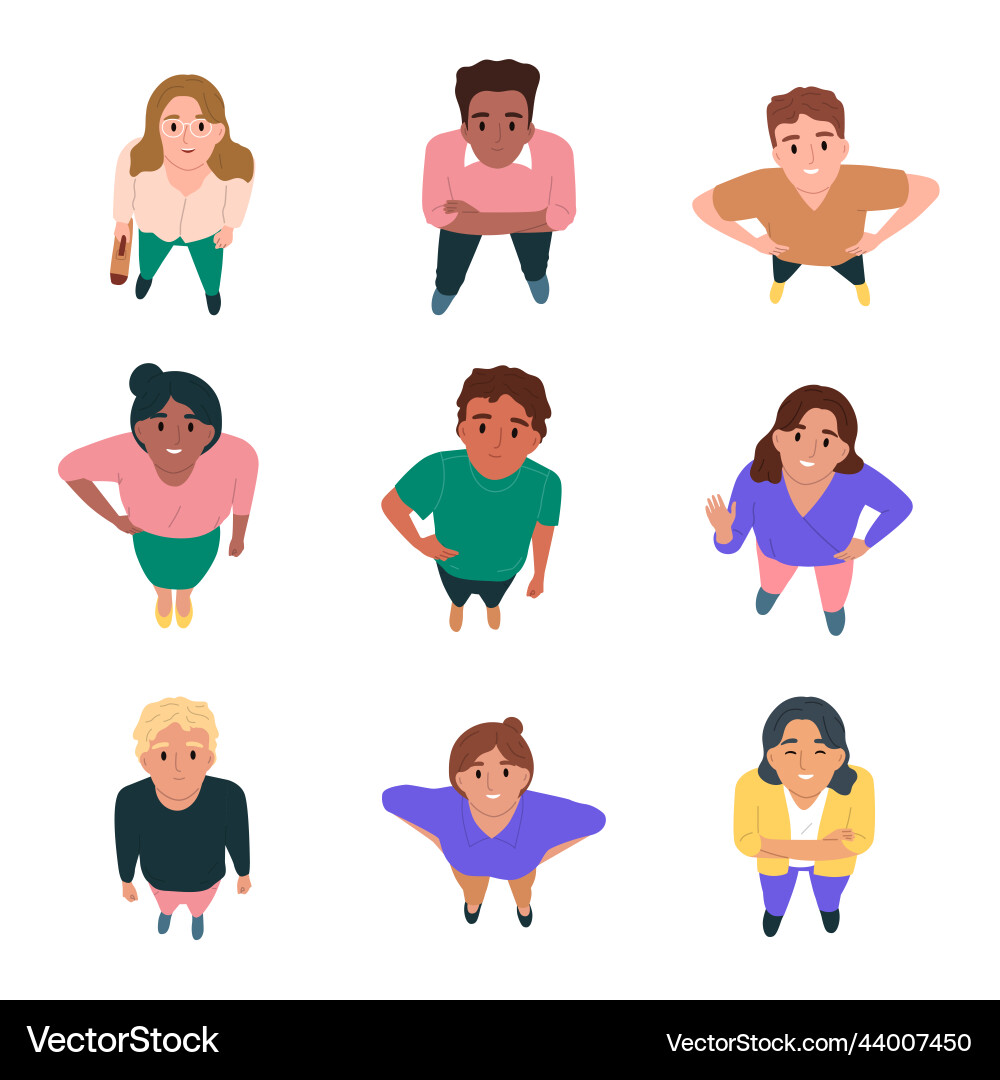 People top view set Royalty Free Vector Image - VectorStock