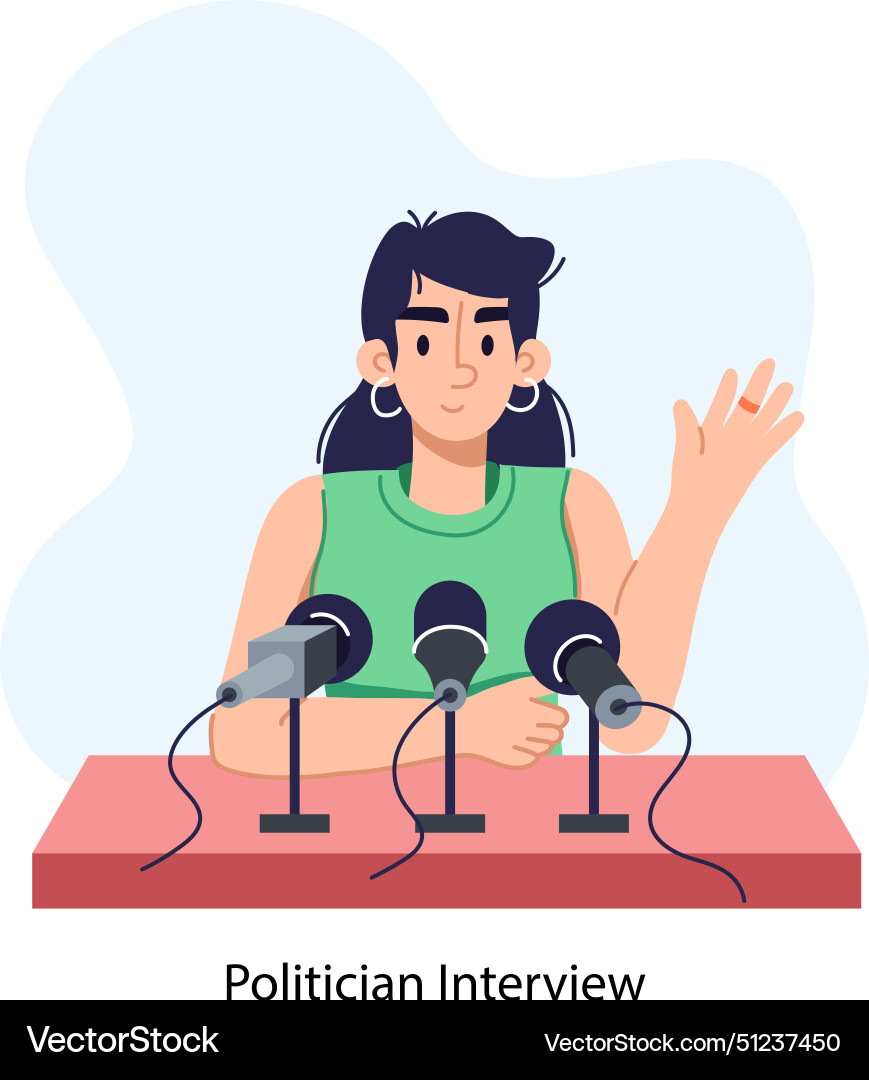 Politician interview Royalty Free Vector Image