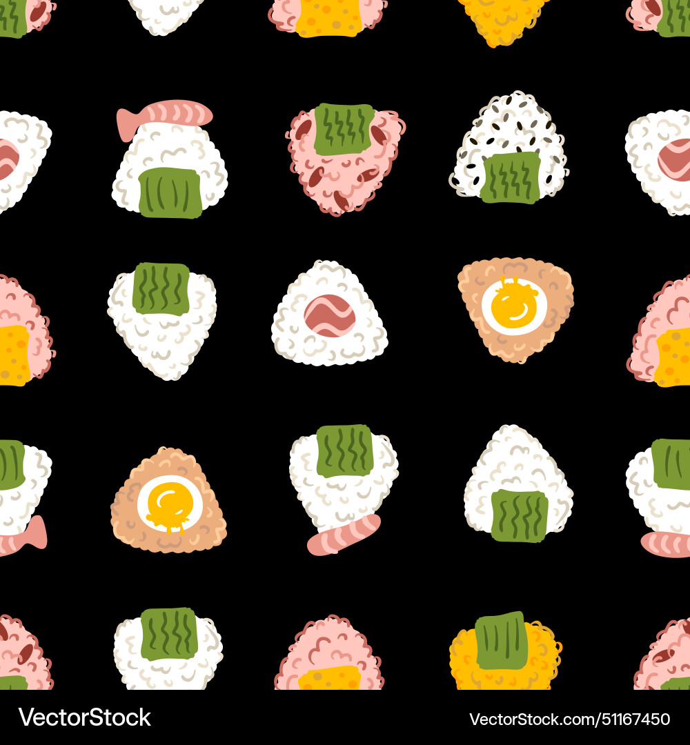 Yaki umeboshi sekihan soft boiled egg onigiri Vector Image
