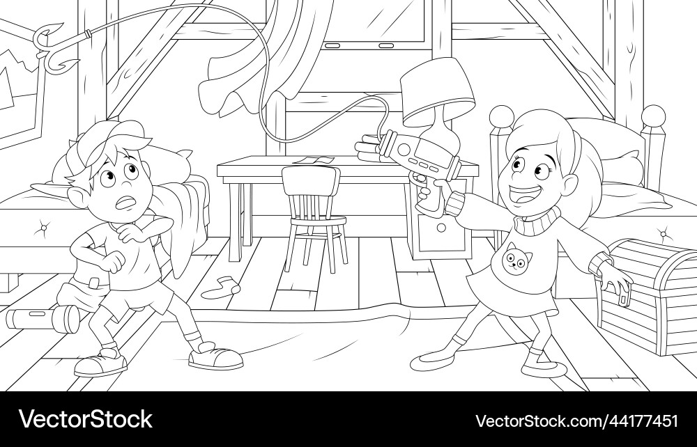 Coloring book children play Royalty Free Vector Image