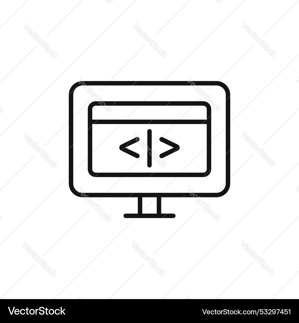 Display code icon set computer software program Vector Image Display code icon set computer software program Vector Image