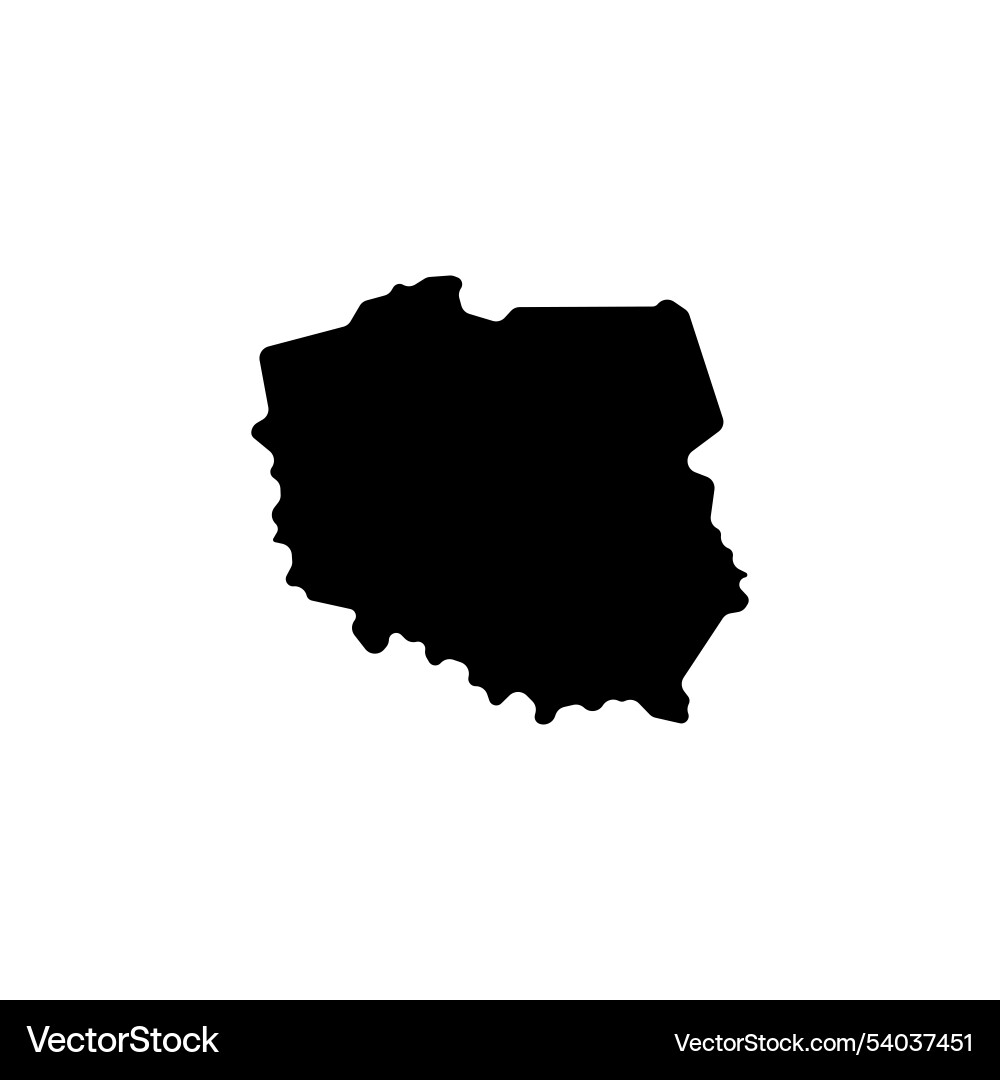 Poland country map border icon Royalty Free Vector Image