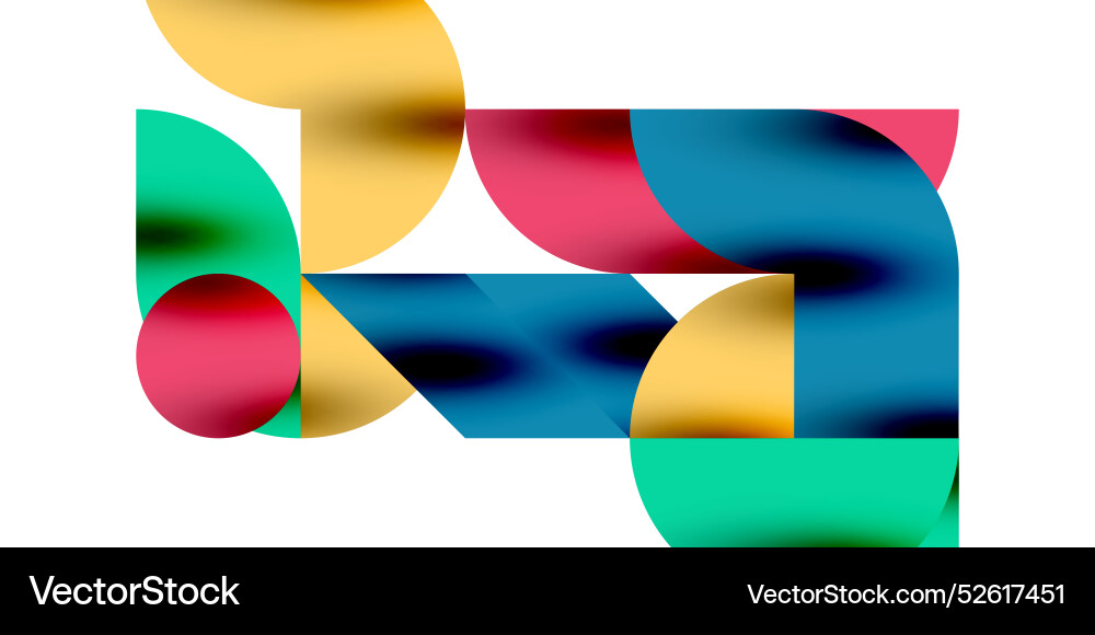 Tech minimal circular shapes geometric art Vector Image