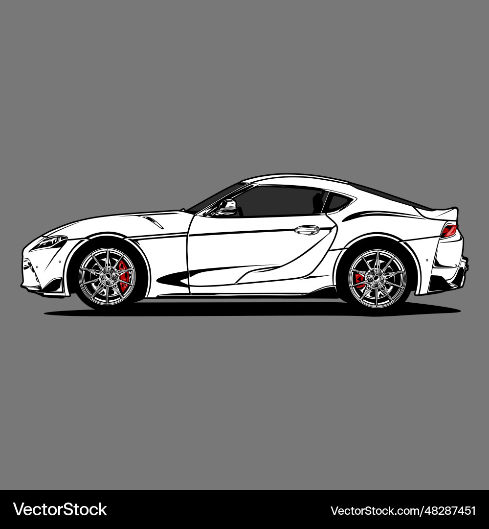 Toyota Supra Side View Royalty Free Vector Image