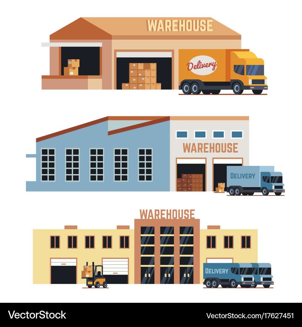 Warehouse building industrial construction Vector Image