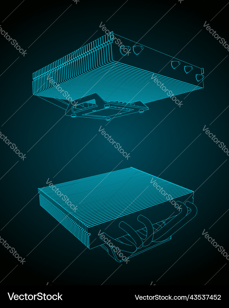 Cpu cooler heatsink Royalty Free Vector Image - VectorStock