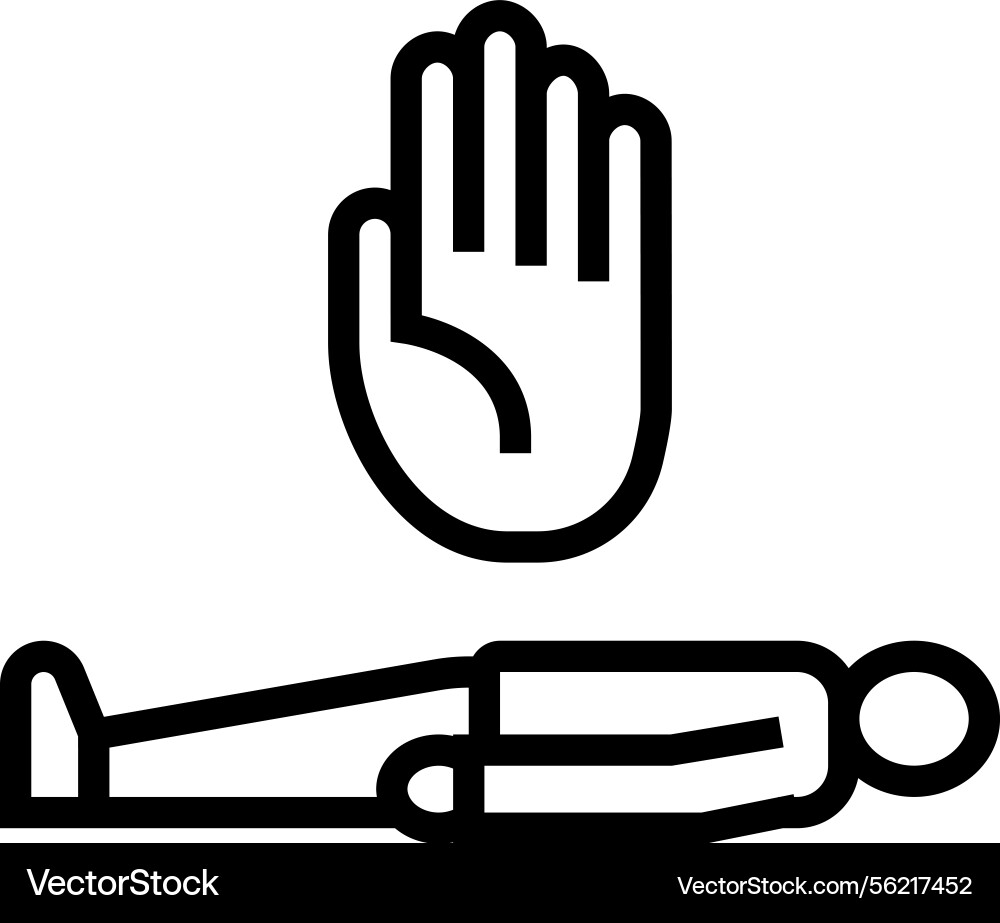 Do not move the victim first aid line icon Vector Image