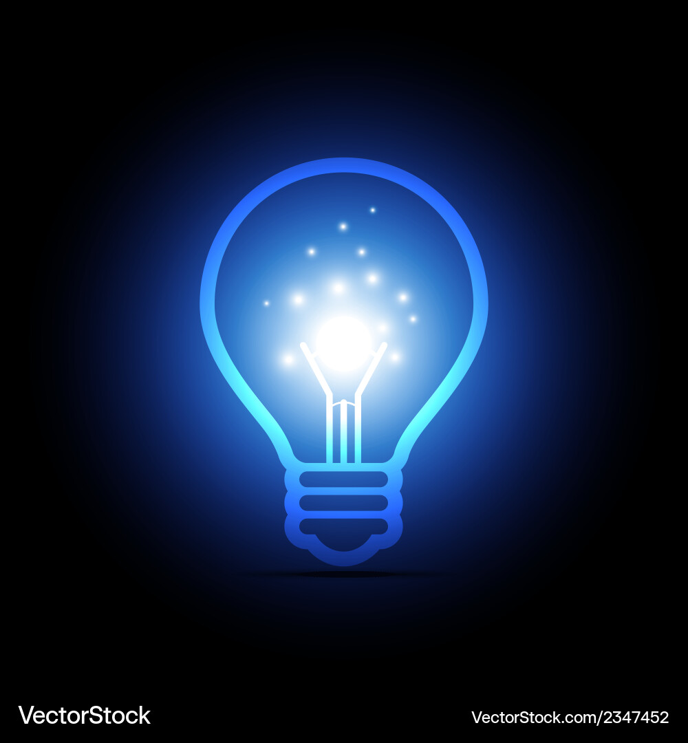Glowing light in the bulb Royalty Free Vector Image