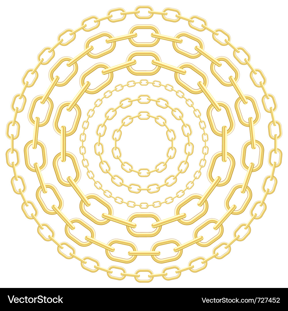 Gold circle chains Royalty Free Vector Image - VectorStock