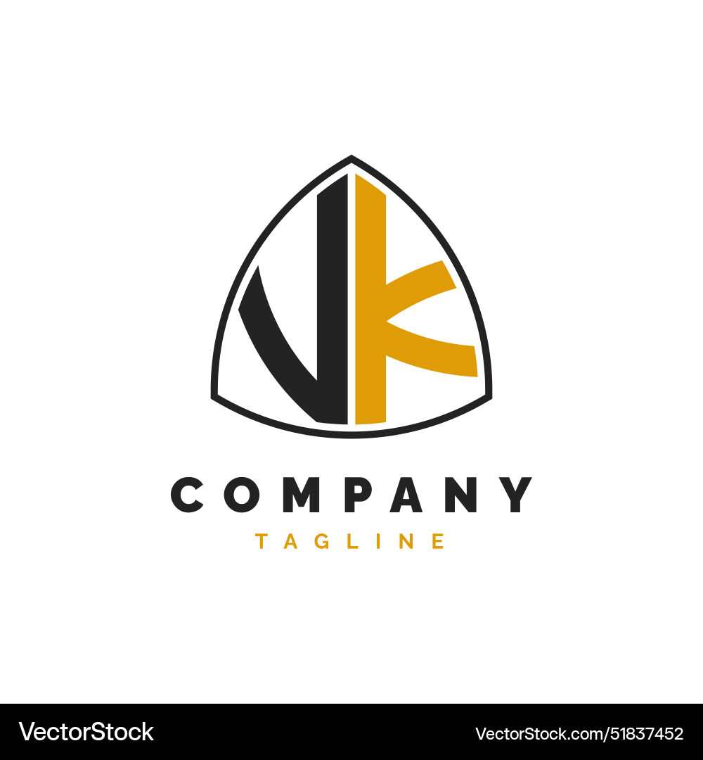 Initial letter vk logo design alphabet Royalty Free Vector