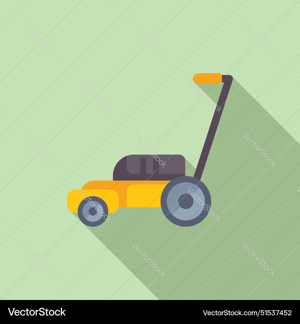Modern lawn mower icon on green background Vector Image