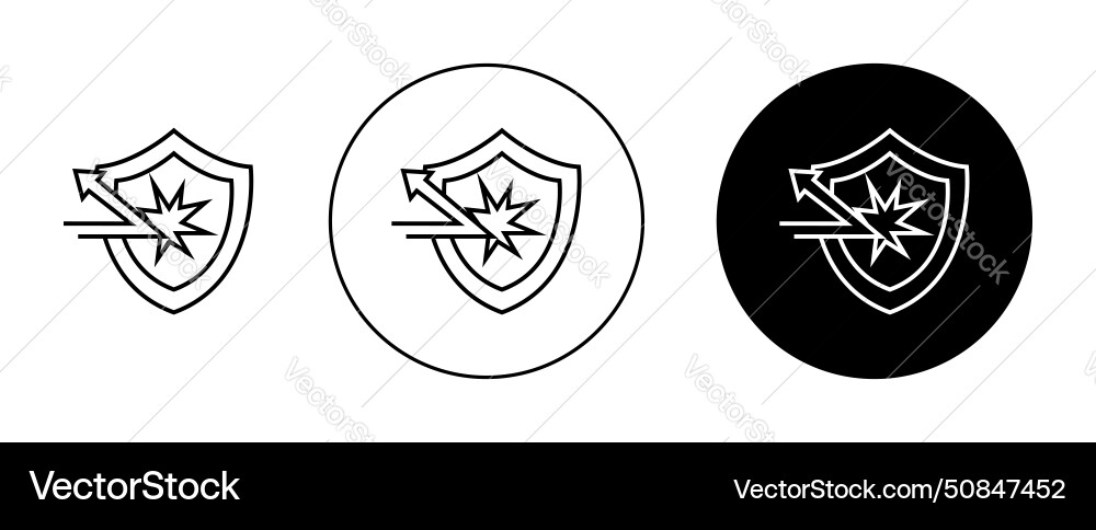 Protection from attack icon set shield safety Vector Image