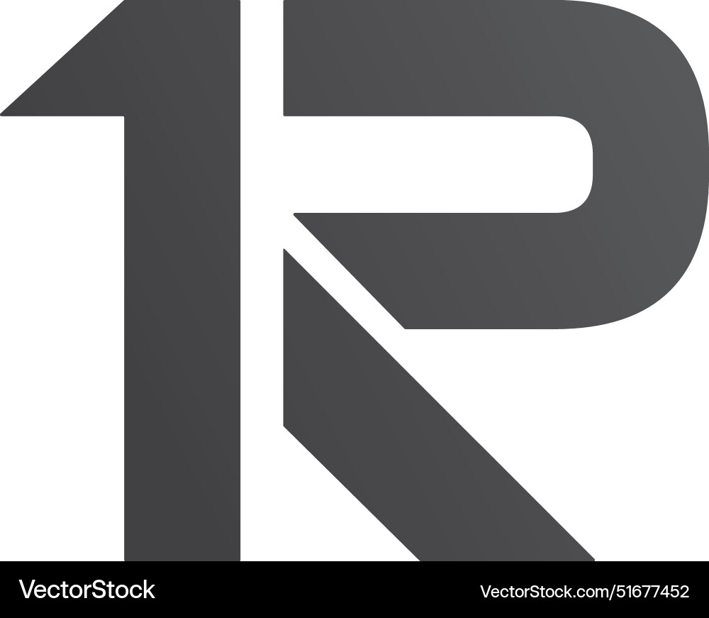 R logo design 1r template Royalty Free Vector Image