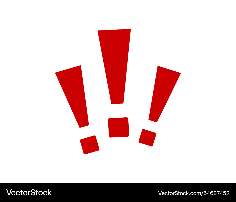 Red exclamation marks on white background Vector Image