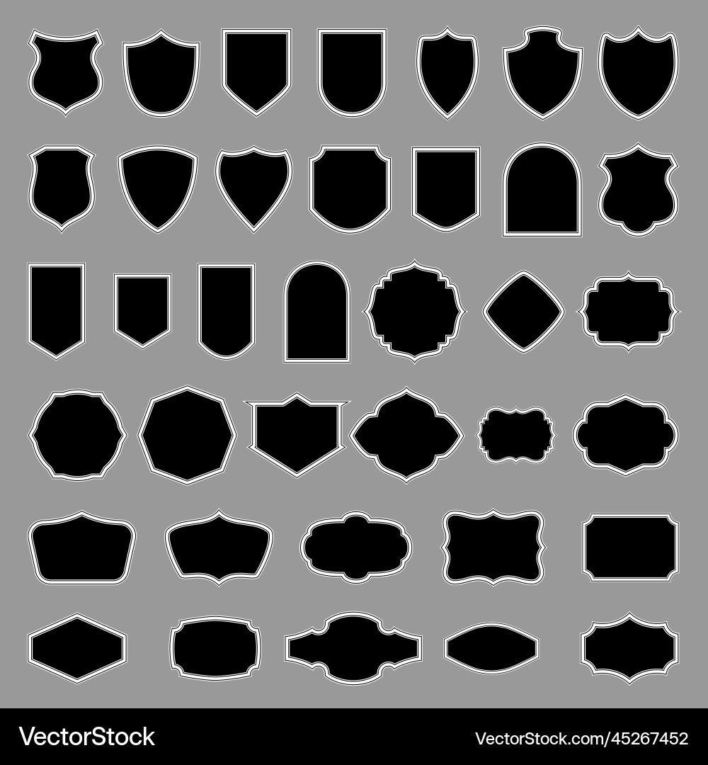 Shield Icon Set - Diverse Styles Royalty Free Vector Image