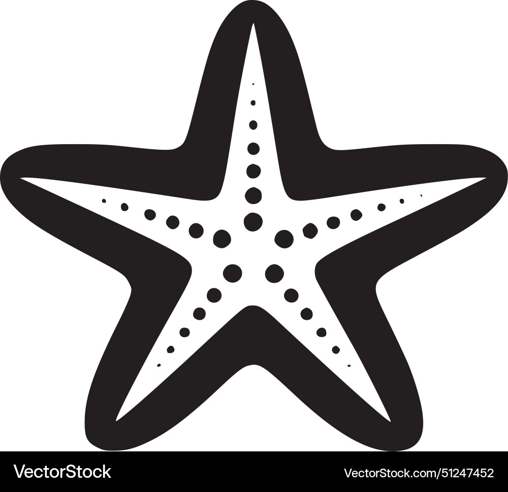 Starfish - black and white isolated icon Vector Image