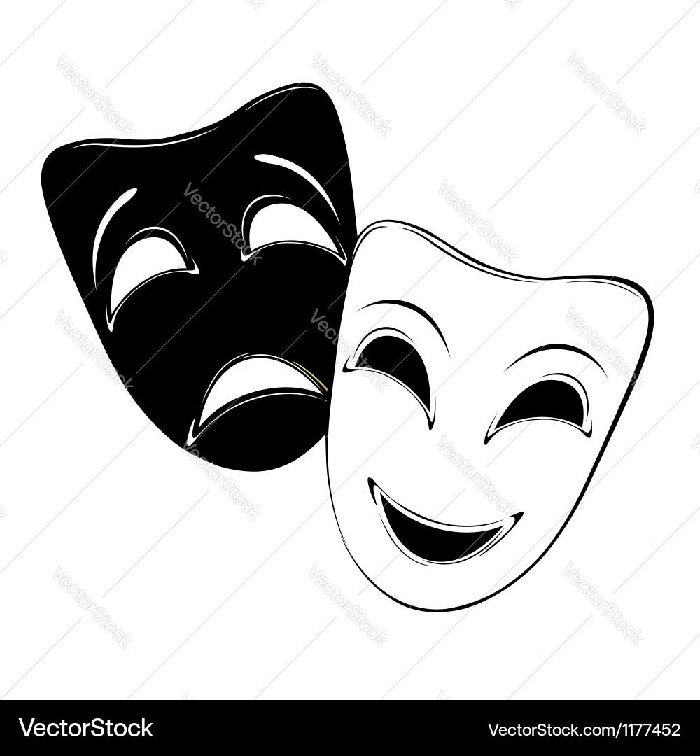 Theatrical mask Royalty Free Vector Image - VectorStock