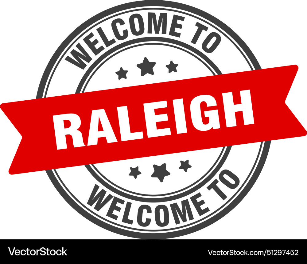Welcome to raleigh stamp round sign Royalty Free Vector