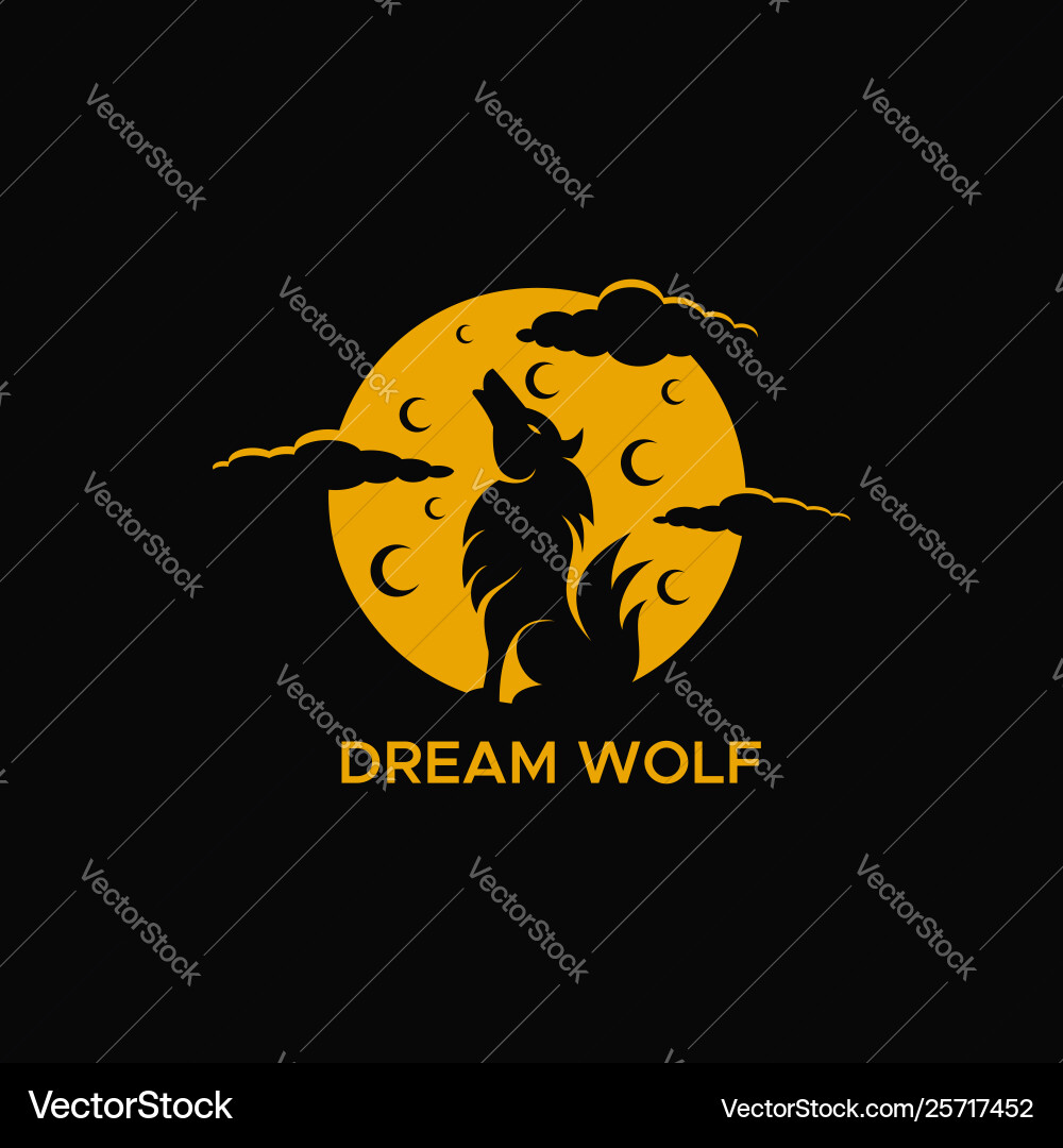 Wolf moon logo Royalty Free Vector Image - VectorStock