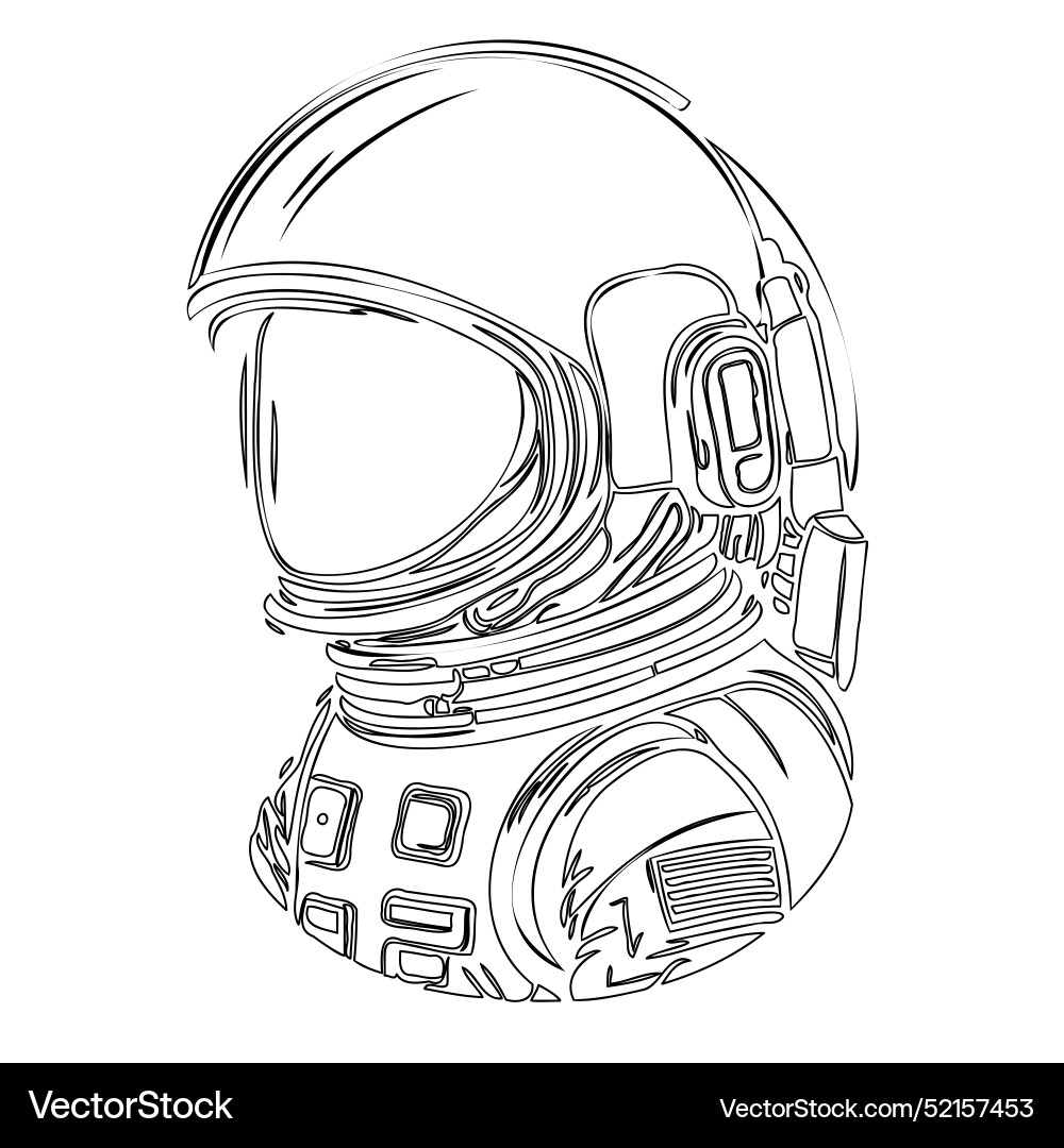 Astronaut outline sketch Royalty Free Vector Image