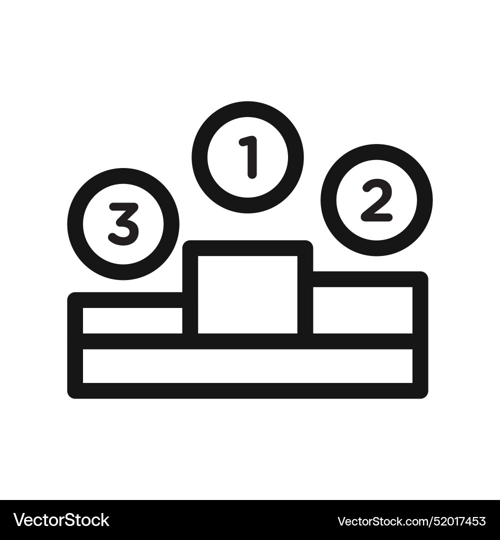 Champion podium icon black line art Royalty Free Vector