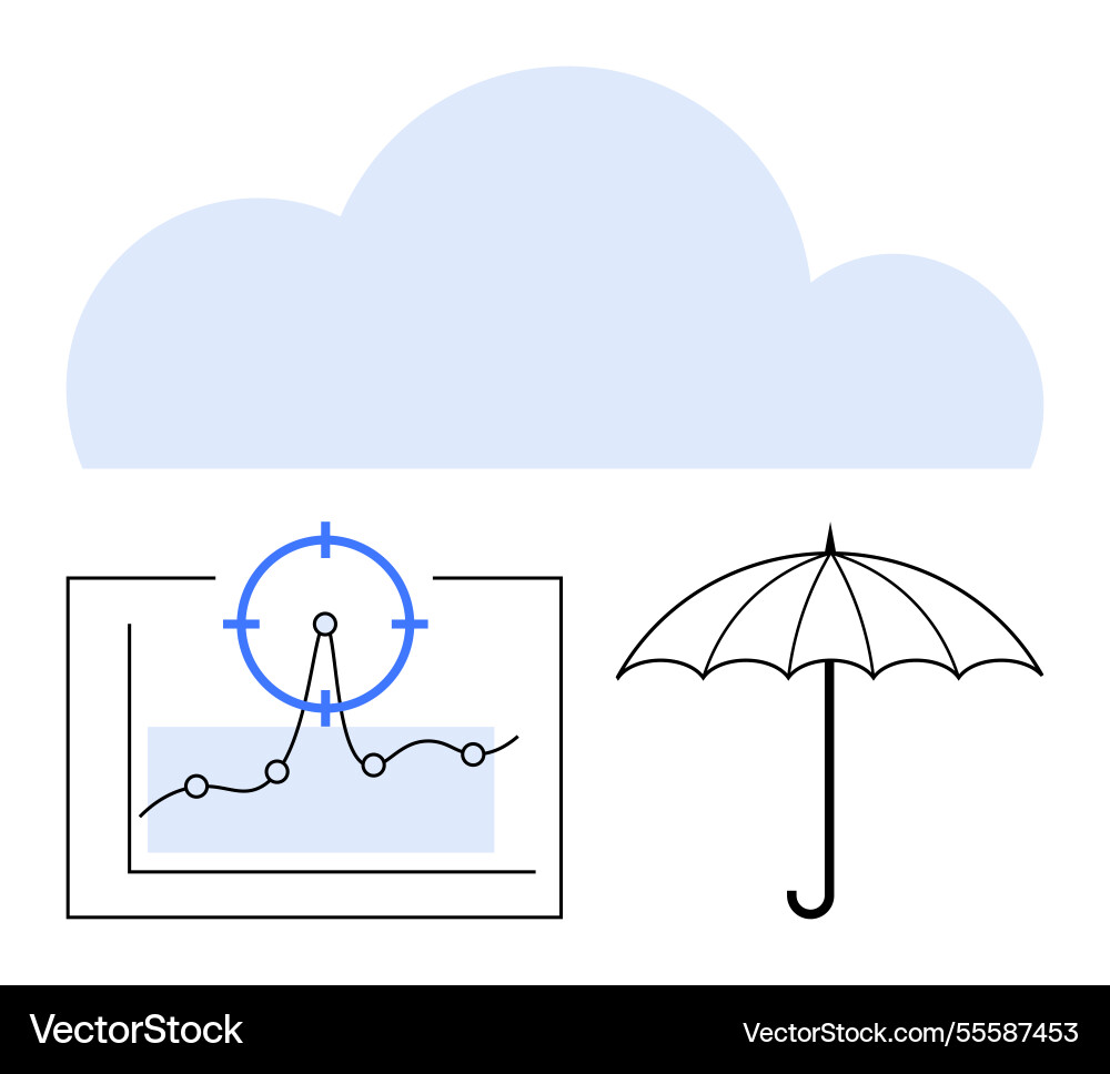 Data-driven risk assessment with analytics cloud Vector Image Data-driven risk assessment with analytics cloud Vector Image
