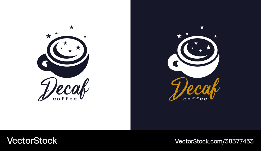 Decaf coffee logo icon Royalty Free Vector Image