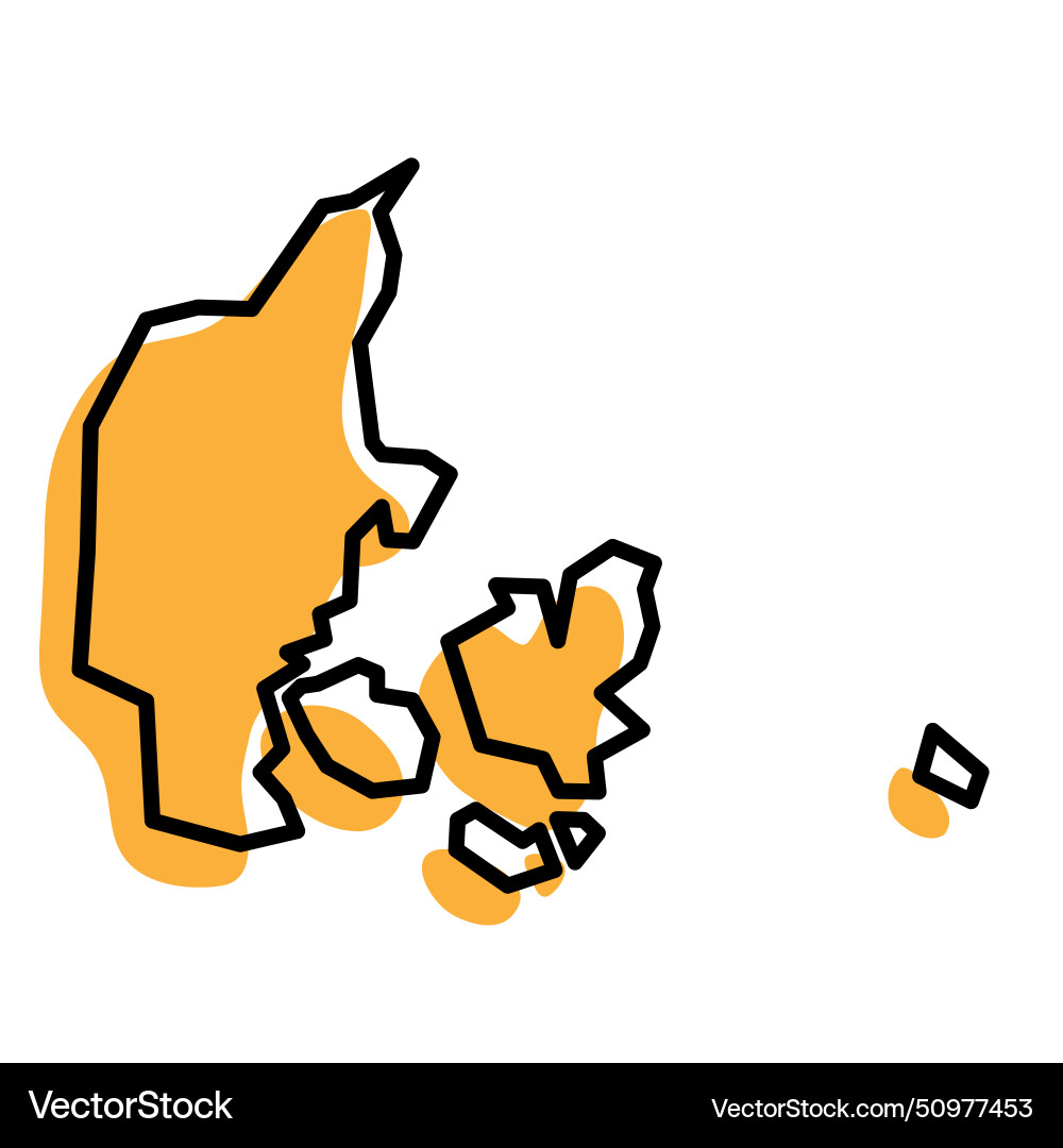 Denmark simplified map Royalty Free Vector Image