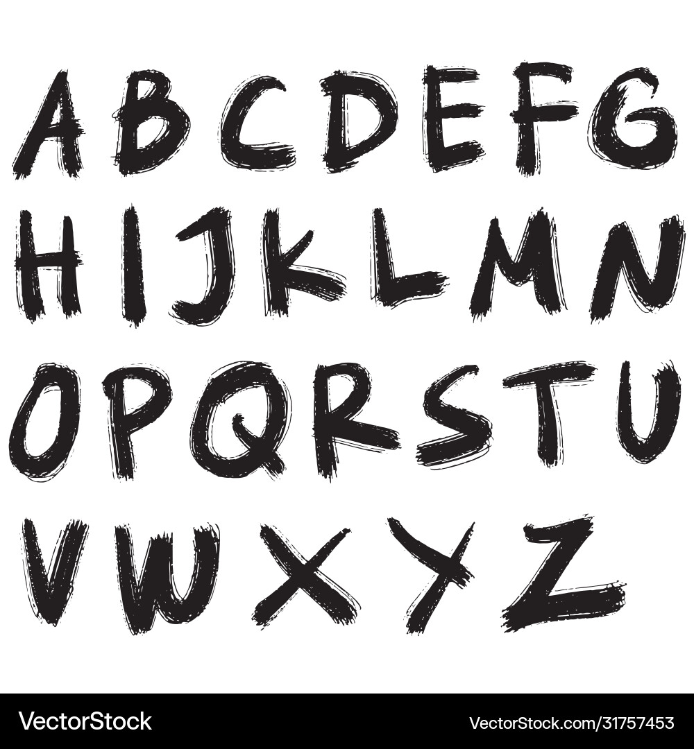 Element design hand drawn doodle font set Vector Image