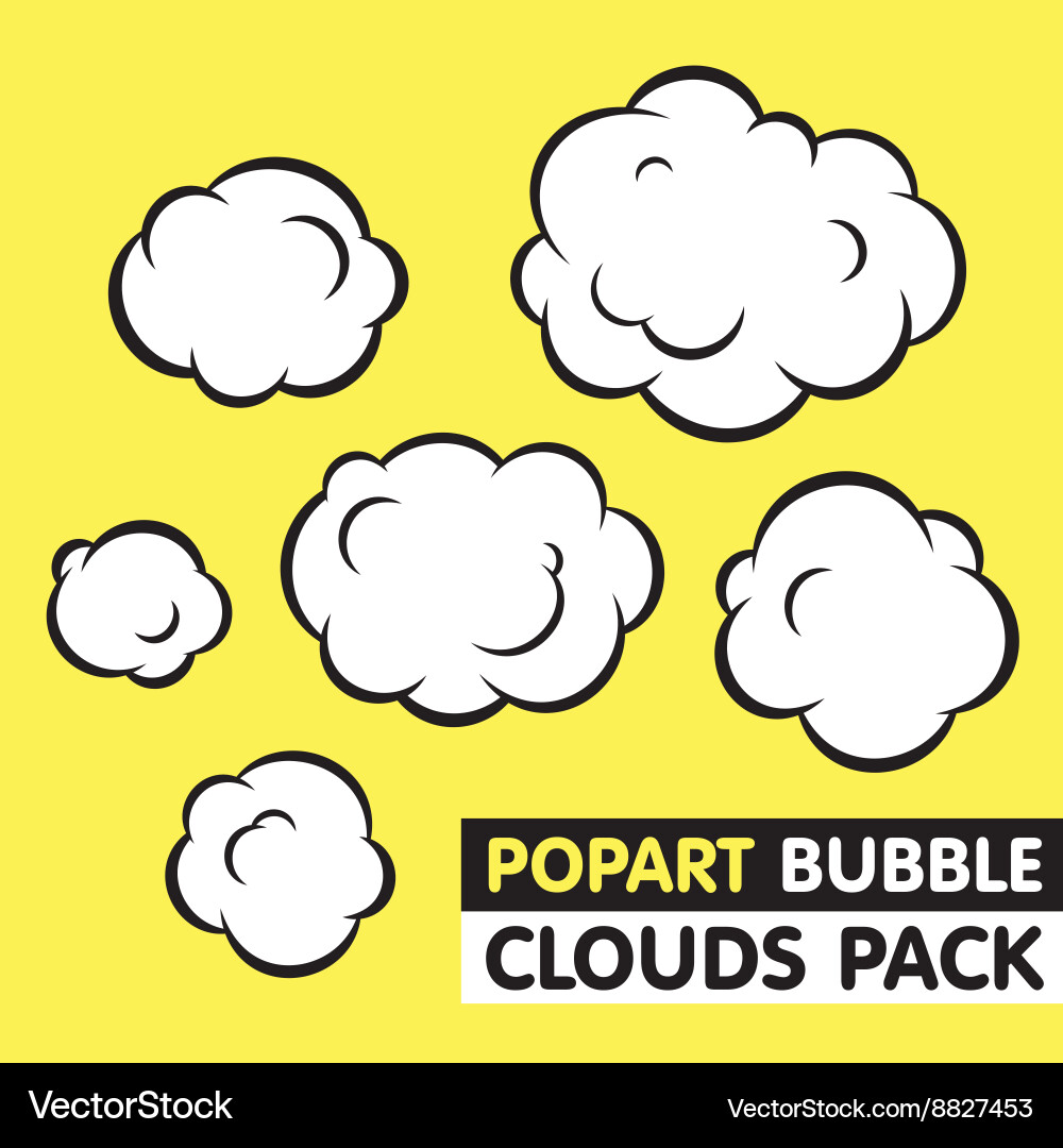 Pop art bubble clouds pack Royalty Free Vector Image