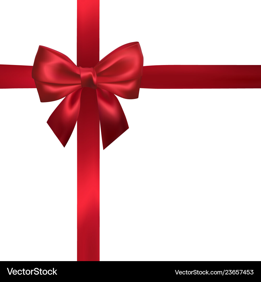Realistic red bow with ribbons isolated Royalty Free Vector