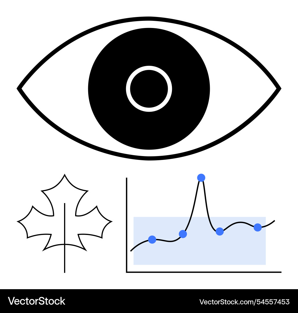 Visualizing insights through nature and data eye Vector Image
