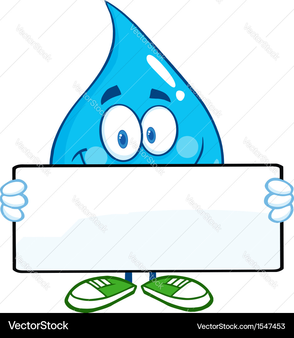 Water droplet cartoon character Royalty Free Vector Image