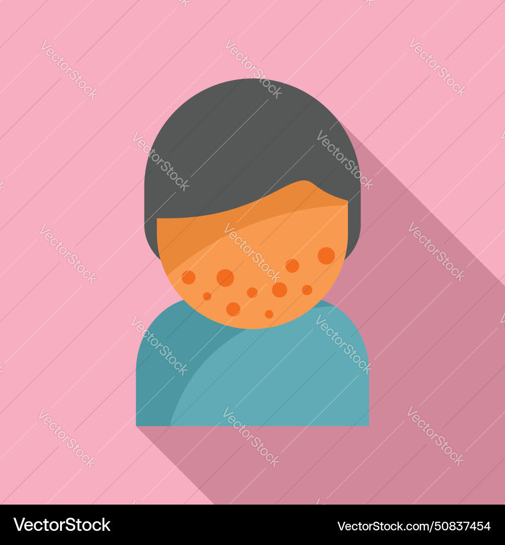 Allergic person face icon flat organic Royalty Free Vector