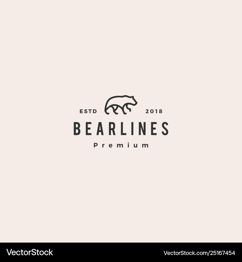 Bear Line Icon - Monoline Outline Royalty Free Vector Image
