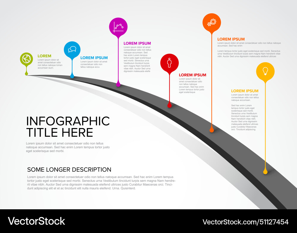 Droplet pointers on the road bridge infographic Vector Image