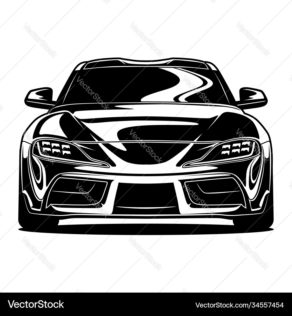 Front view car Royalty Free Vector Image - VectorStock
