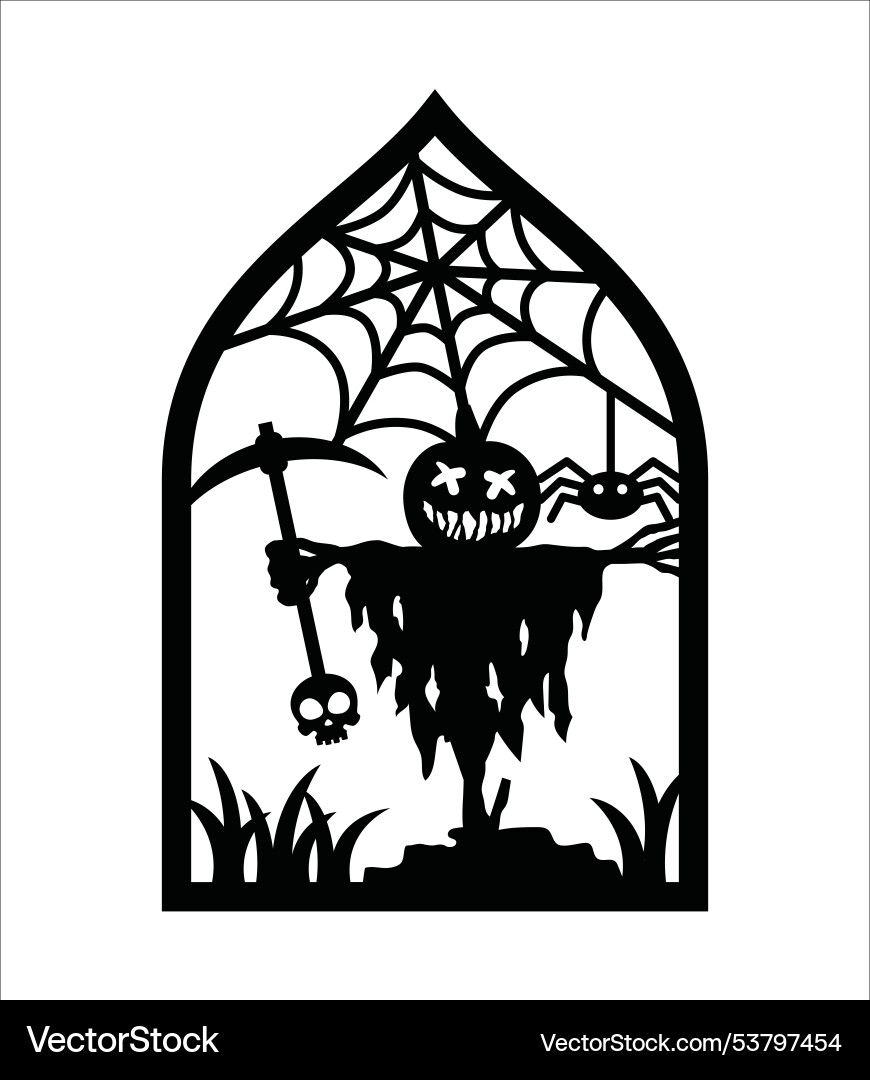 Halloween hanging door decor design template Vector Image
