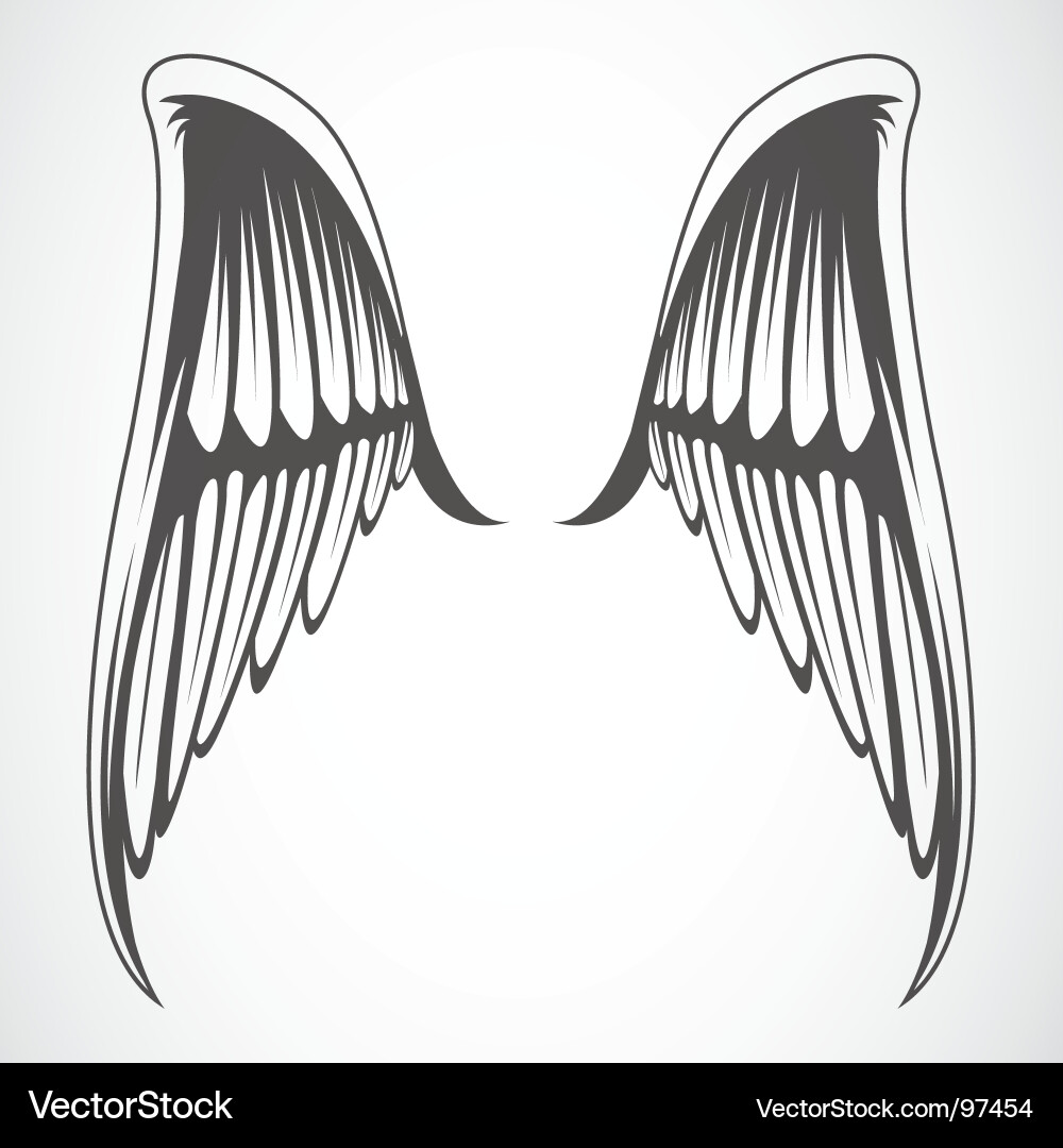 Iconic wings Royalty Free Vector Image - VectorStock