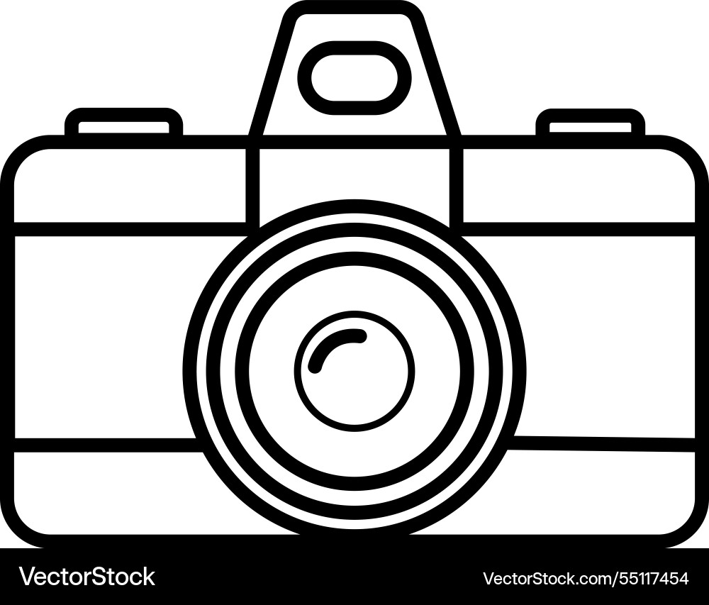 Line art camera for photography Royalty Free Vector Image