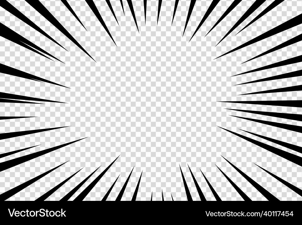 Speed lines as manga comic effect on transparent Vector Image