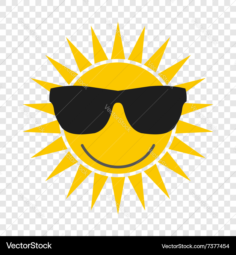 Sun with Sunglasses Icon Royalty Free Vector Image