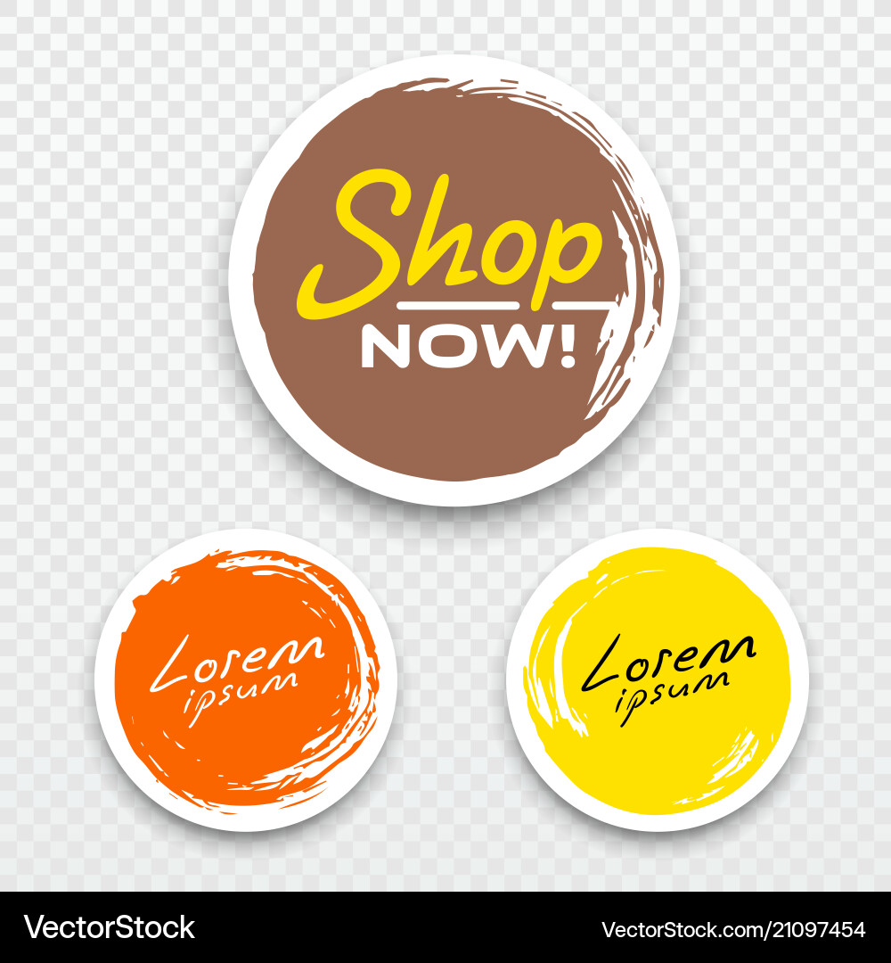 Tag label circle brush stroke style Royalty Free Vector