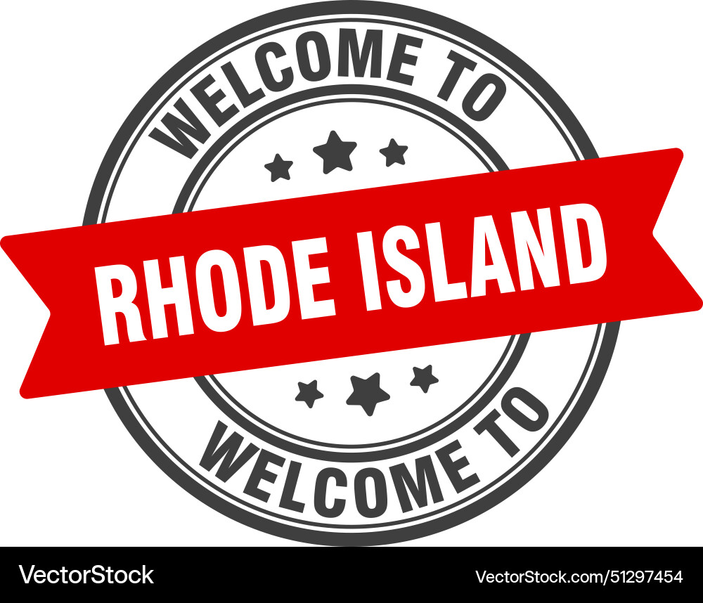 Welcome to rhode island stamp round Royalty Free Vector