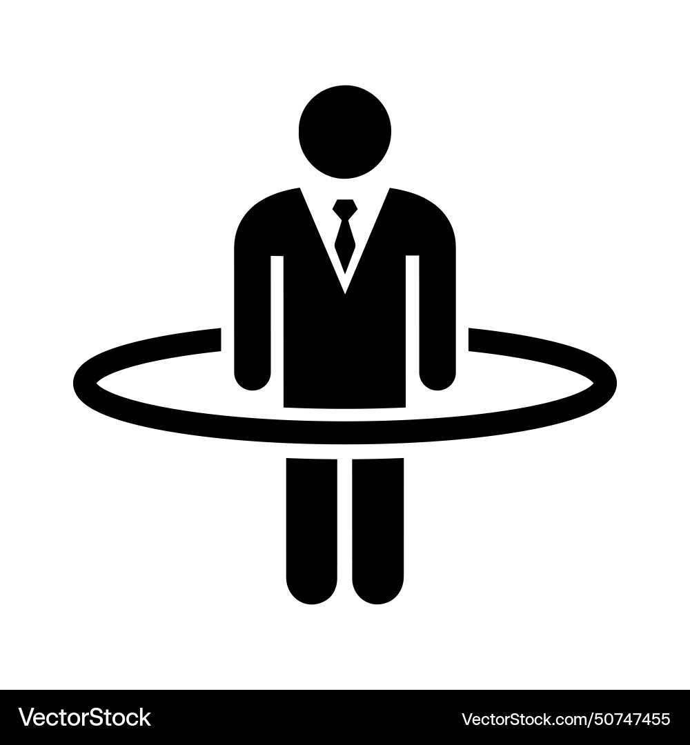 360 degree person icon rotation symbol Royalty Free Vector