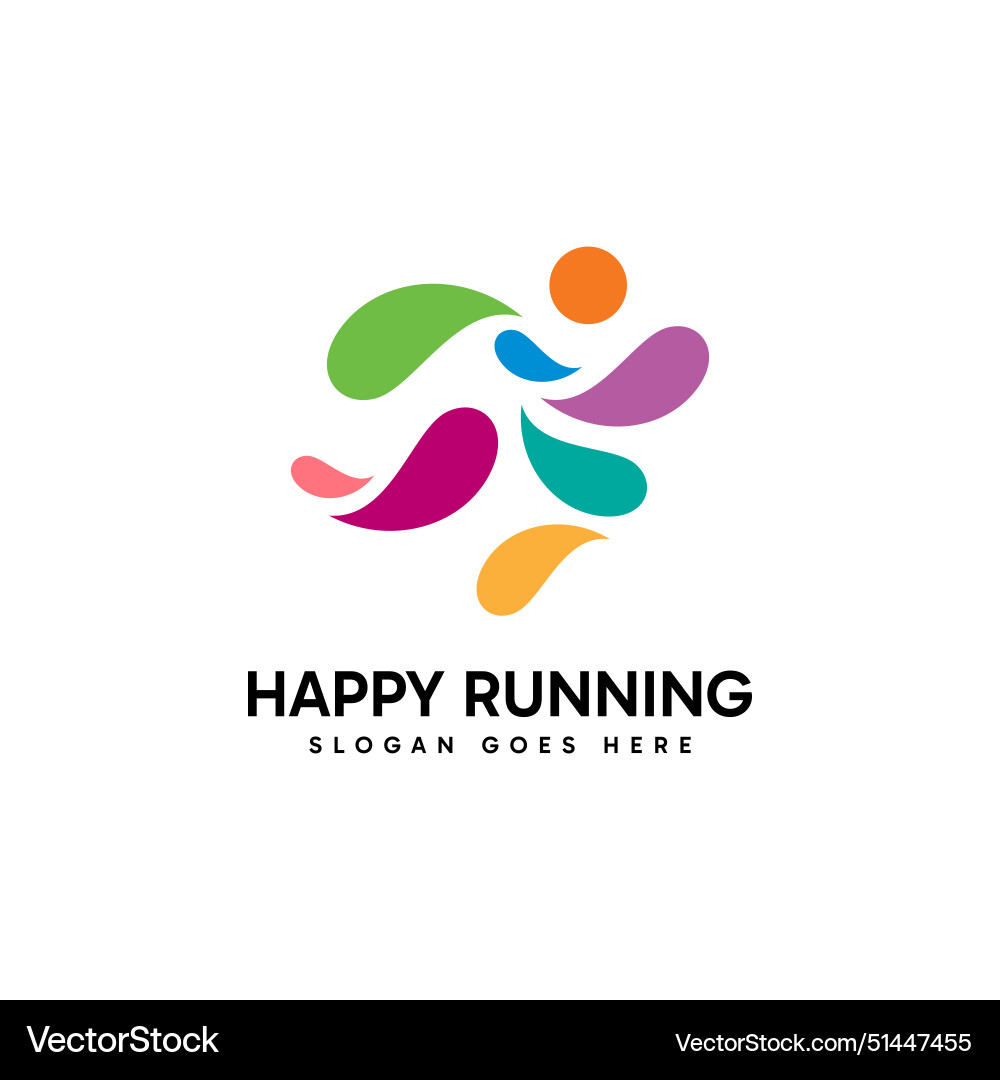 Abstract colorful running people with stylish Vector Image