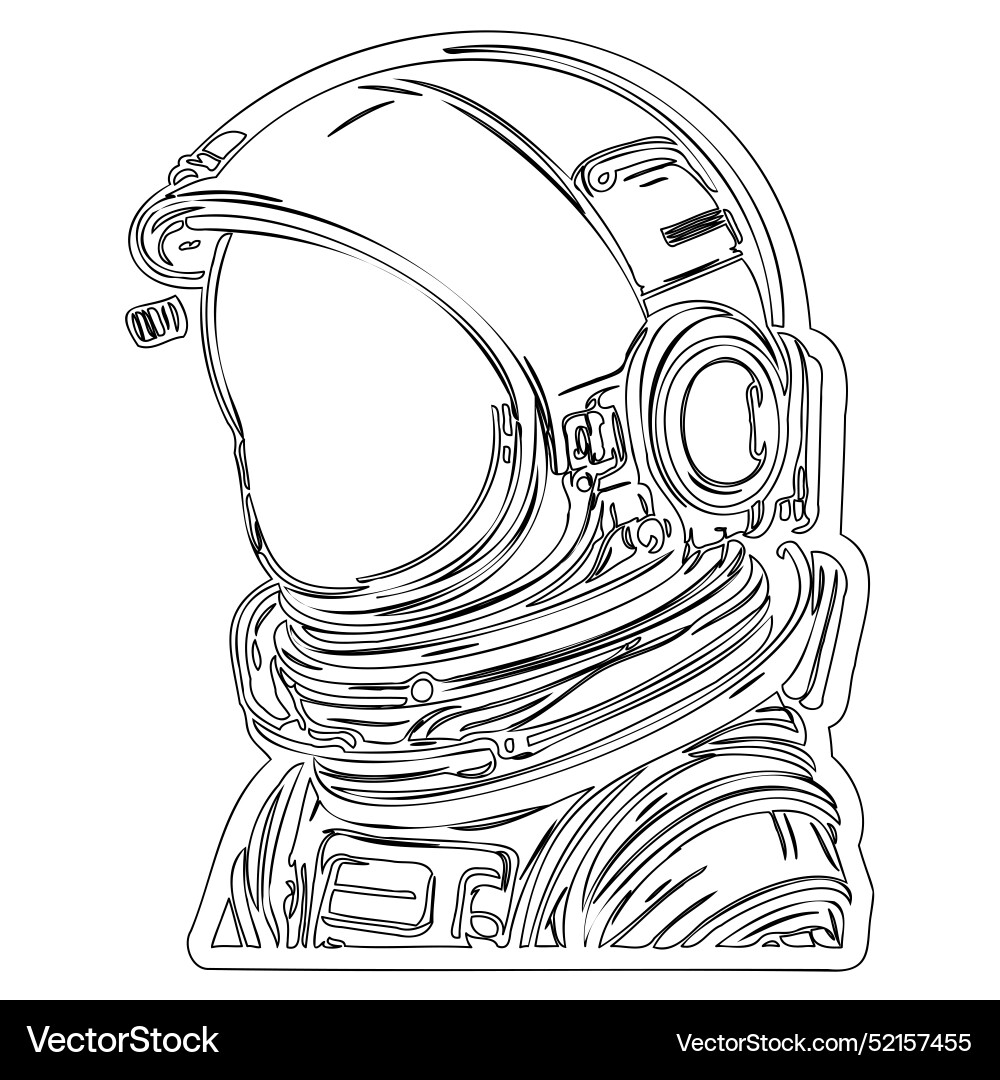 Astronaut outline sketch Royalty Free Vector Image
